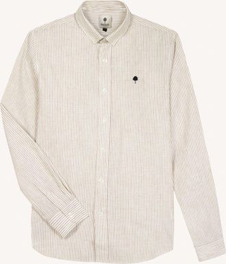 Faguo Chemise en lin ray&eacute;e cr&egrave;me - IVOY