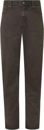 Ermenegildo Zegna Homme, Pantalons, Brun, Taille: W34 Pantalon Roccia Lin/Coton