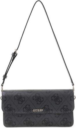 Guess sac &agrave; &eacute;paule bandouli&egrave;re Sadie Flap Shoulder Bag Coal Logo gris fonc&eacute;