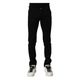 Dolce & Gabbana Schwarze Baumwoll-Skinny-Denim-Jeans - - Jeans - Herren - Schwarzk - XS