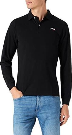 Schott NYC Homme Psjames2ml Polo, Noir, XXL EU