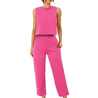 Generic Ensembles de v&ecirc;tements de d&eacute;tente pour femmes sweat-shirt et pantalon de surv&ecirc;tement ensemble Co Ord ensemble de surv&ecirc;tement pour femme pantalon de su