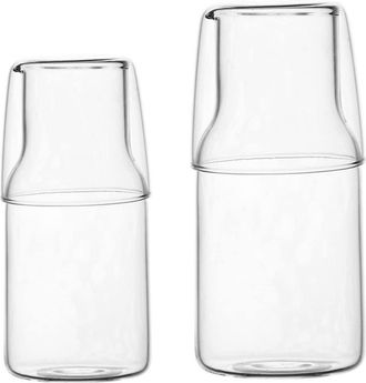 Cabilock Elegante Nachttisch Wasser Karaffe Tasse 2 Sets Hitzebeständig für Bier Eistee Hause