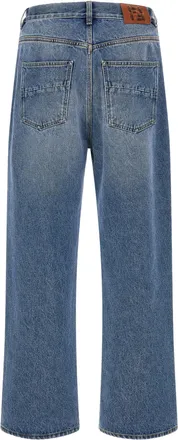Fendi Stone-Wash Relaxed Fit Jeans - Blue