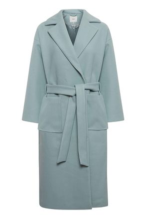 Ichi IHJANNET JA2 Damen Wintermantel Wollmantel Winterjacke mit Reverskragen Taschen und G&uuml;rtel, Gr&ouml;&szlig;e:40, Farbe:Abyss (164404)