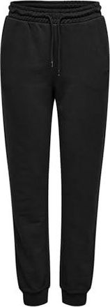 Only Onpmelina MW Slim SWT Cuff PNT Noos Pantalon de Jogging, Noir, L Femme