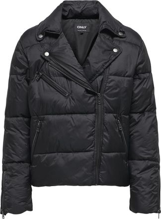 Only Damen ONLVANILLA Puffer Biker Jacket OTW Steppjacke, Schwarz, M