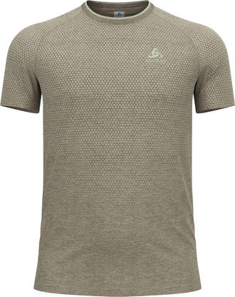 Odlo Herren Shirt Trainingsshirt Fitnessshirt Funktionsshirt Laufshirt Essentials Seamless, Farbe:Beige, Artikel:-40457 vetiver Melange, Gr&ouml;&szlig;e:2XL