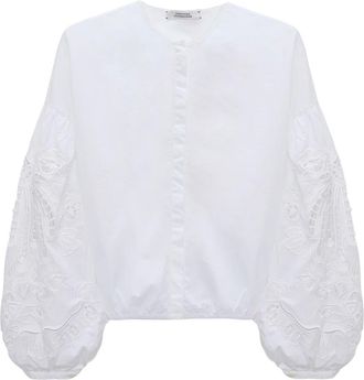 Dorothee Schumacher Femme, Blouses et Chemises, Blanc, Taille: 38 FR Chemisier Embroidered Beauty