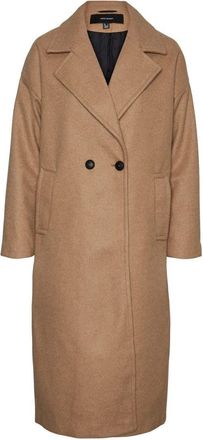 Vero Moda Damen VMSPENCER Long Coat NOOS Mantel, Tigers Eye/Detail:Melange, XL