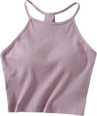 Generic D&eacute;bardeur de sport pour femme avec soutien-gorge int&eacute;gr&eacute; - Tendance - Athl&eacute;tique - Sans manches - Solide - Entra&icirc;nement - Printemps - D&eacute;bardeurs de co