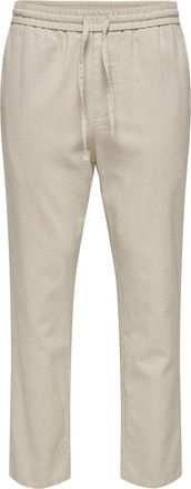 Only & Sons Herren Sweatpant ONSLINUS Crop LIN - Tapered Fit - XS S M L XL XXL, Größe:XXL, Farbe:Silver Lining 22024966