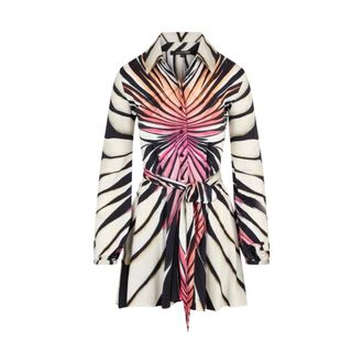 Roberto Cavalli Femme, Robes, Multicolore, Taille: 44 FR Robe Mini Ray Of Paradise Imprim&eacute;e