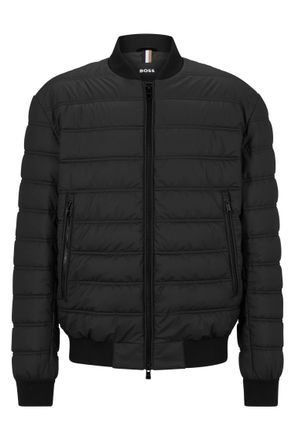 BOSS Herren Caradoc Wasserabweisende Steppjacke mit Zwei-Wege-Rei&szlig;verschluss Schwarz001 50