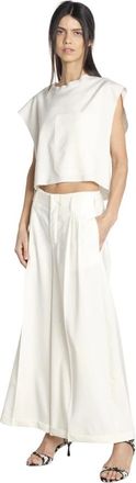 JEJIA Femme, Pantalons, Blanc, Taille: 44 FR Pantalone in crepe