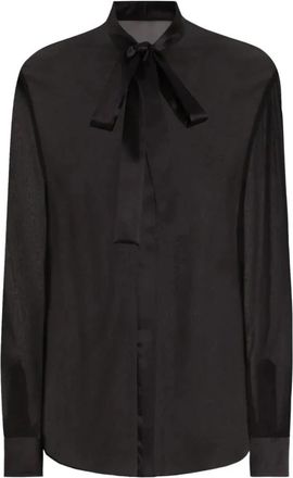 Dolce & Gabbana Schwarze Seidenbluse mit Schleife - - Blouses & Shirts - Damen - Schwarzk - M