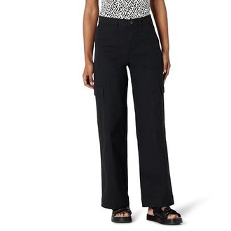 Amazon Essentials Pantalon Cargo Pleine Longueur pour Femme, Coupe Classique, Kaki, Noir, Taille 2