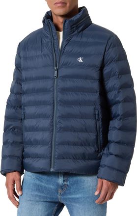 Calvin Klein Herren Steppjacke Nylon Hooded Puffer mit Kapuze, Blau (Ink), L