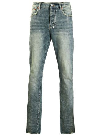 Purple jean &agrave; effet us&eacute; - Bleu