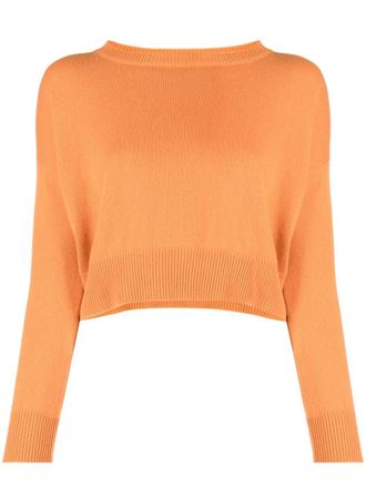 Teddy Cashmere Genova Cropped-Pullover aus Kaschmir - Orange