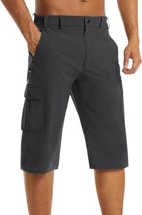 Generic Short de randonn&eacute;e 3/4 l&eacute;ger pour homme - Short de marche en plein air fin pour le travail et lescalade avec plusieurs poches - Short dentra&icirc;nement en