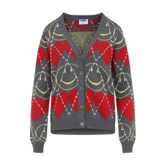 Moschino Grauer Pullover Aw25 Luxus Komfort - - Knitwear - Damen - Mehrfarbig - S