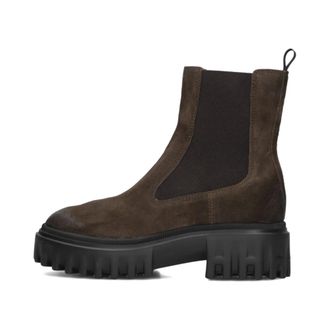 Hogan Femme, Chaussures, Brun, Taille: 38 1/2 EU Bottes Chelsea en Daim, Couleur Marron