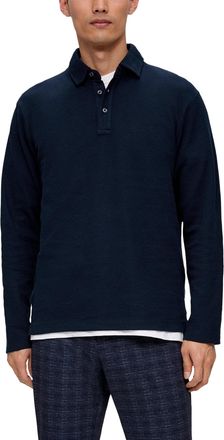 s.Oliver Herren Poloshirt Langarm Blue S