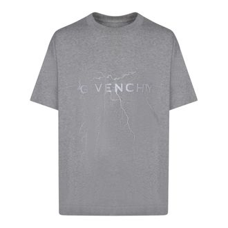 Givenchy Reflective Logo T-Shirt - - Tops - Herren - Grau - M