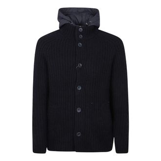Herno Cardigan matelass&eacute; &agrave; devant matelass&eacute; - Homme - Pulls - Bleu - Taille: S