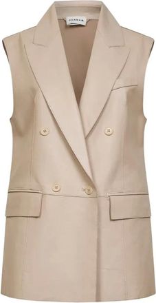 P.A.R.O.S.H. P.a.r.o.s.h., Femme, Vestes, Beige, Taille: 40 FR Gilet Crois&eacute;