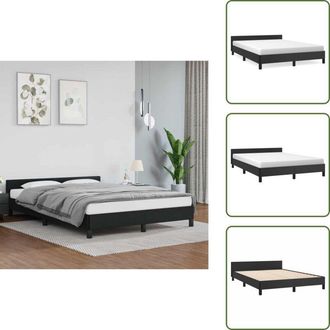 vidaXL Vidaxl - Cadre de lit avec t&ecirc;te de lit sans matelas noir 140x200 cm - Cadre De Lit - Lit Double - Literie - Meuble Chambre - Design Moderne