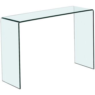 Vente-Unique Console en verre tremp&eacute; courb&eacute; - Transparent - ALONZO