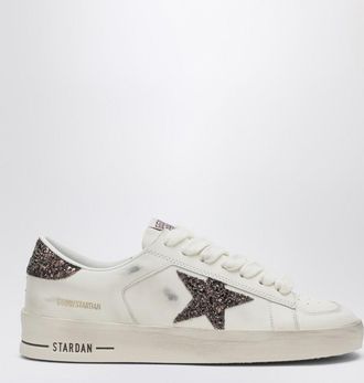 Golden Goose Stardan sneaker in white leather and brown glitter
