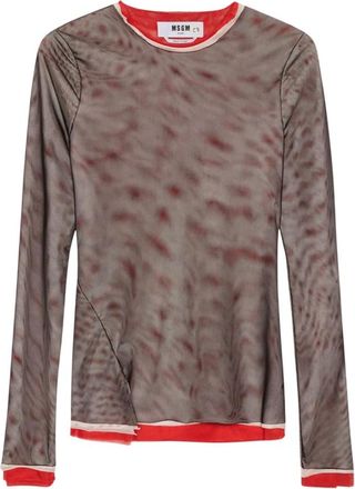 Msgm Msgm, Femme, Pulls, Noir, Taille: 36 FR Sheer Mesh Blouse
