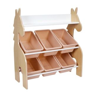 Paris Prix Meuble de Rangement 6 Bacs Licorne 71cm Rose