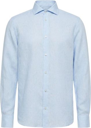 PESERICO Homme, Chemises, Bleu, Taille: 3XL Classic Slub Linen Shirt
