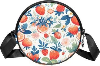 Generic Sac &agrave; bandouli&egrave;re Circle pour femme, petit sac &agrave; bandouli&egrave;re color&eacute; avec fermeture &eacute;clair, bretelles r&eacute;glables, sac &agrave; main rond d&eacute;contract&eacute; pour femme