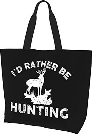 AOOEDM Je serais plut&ocirc;t &agrave; la chasse sac fourre-tout r&eacute;utilisable en toile pour dames