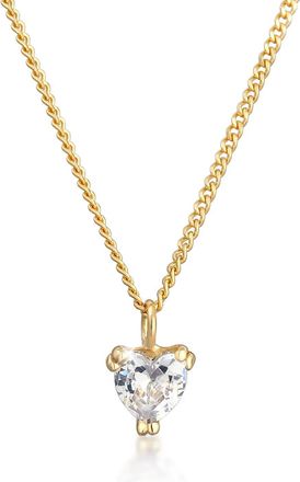 Elli Halsketten - Halskette Elegant Herz-Form Zirkonia Kristall 375 - Gr. unisize - in Gold - für Damen