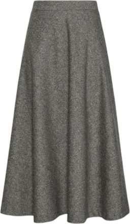 Max Mara Jupe Midi &Eacute;vas&eacute;e - Femme - Jupes - Gris - Taille: 38 FR