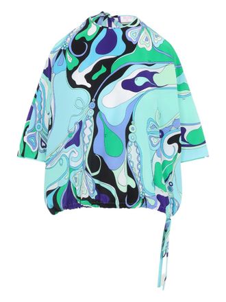 Pucci blouse en soie à imprimé Orchid - Vert
