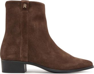 Tommy Hilfiger Stiefeletten Tommy Hilfiger Pointy Zip Bootie FW0FW08981 Braun