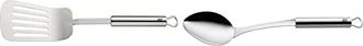 WMF Profi Plus Pfannenwender 32,2 cm, Bratenwender, Cromargan Edelstahl teilmattiert & Profi Plus Servierlöffel 32 cm, Vorlegebesteck, Cromargan Edelstahl