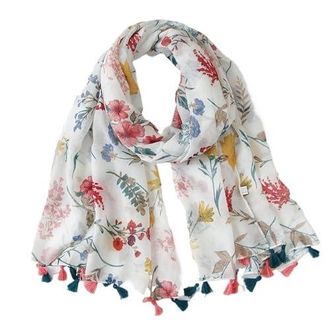 Generic &Eacute;charpe ch&acirc;le en viscose florale 180 cm pour hijab musulman, grande taille, bandeau tendance pour femme, quatre saisons, Couleur 7, taille unique