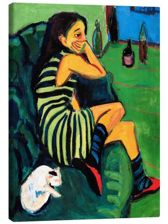 Posterlounge Artistin Marcella Leinwandbild von Ernst Ludwig Kirchner 30 x 40 cm Grün Wandbilder Wanddeko