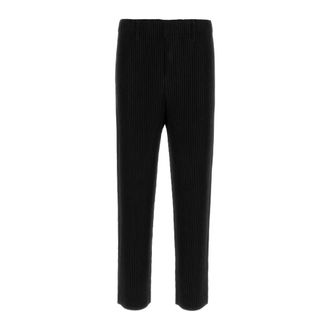 Issey Miyake Homme, Pantalons, Noir, Taille: L Pantalon en polyester noir &eacute;l&eacute;gant