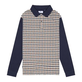Aquascutum Iconic Front Polo Long Sleeve - - Tops - Herren - Mehrfarbig - M