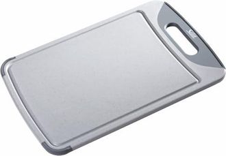 Silit Schneidebrett 38 x 25 cm rechteckig, Kunststoff, Tranchierbrett mit Saftrillen, praktischer Griff, spülmaschinengeeignet, klingenschonend