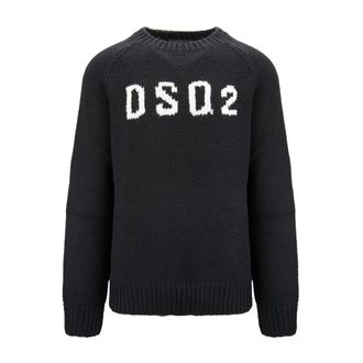 Dsquared2 Herren Wollpullover mit Logo - - Knitwear - Herren - Schwarzk - L